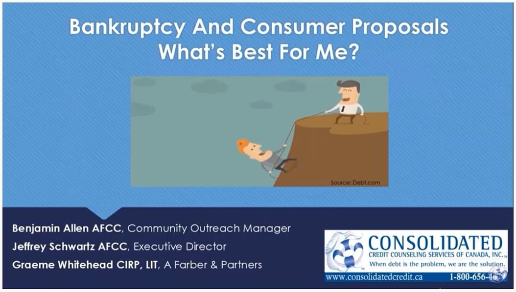 Bankruptcy vs Consumer Proposal - Consolidated Credit